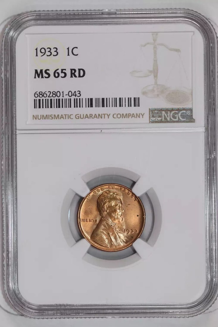 1933 Lincoln Cent Ngc Ms65 Rd Auction