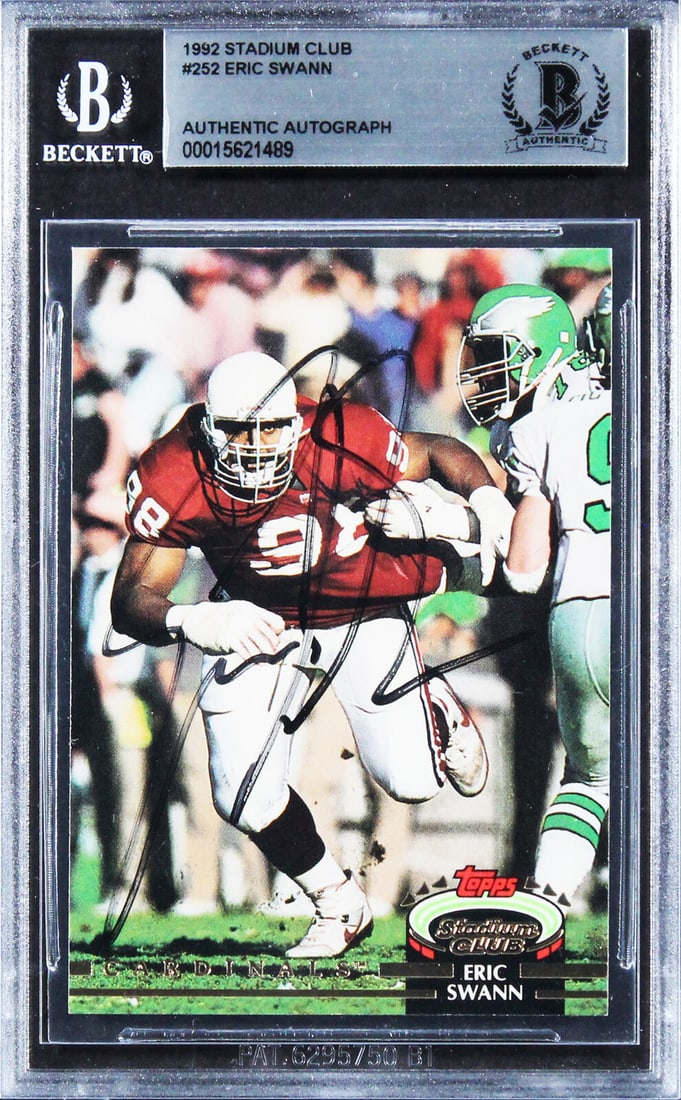 Cardinals Eric Swann Signed 1992 Stadium Club #252 Card Bas Slabbed Auction