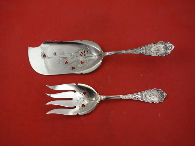 Murillo By Wood & Hughes Sterling Silver Fish Serving Set Pcd Engraved ...