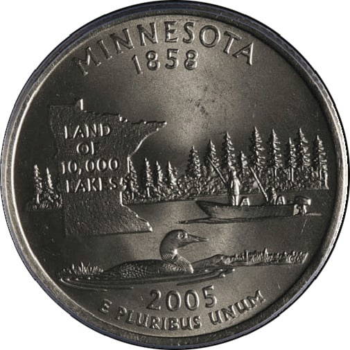 2005-p Minnesota Statehood Quarter Extra Tree Ddr-001 Pcgs Ms65 - Stock ...