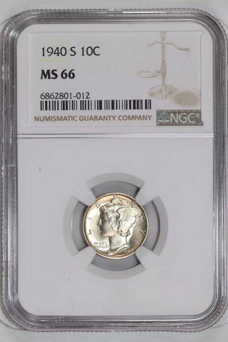 1940-s Mercury Dime Ngc Ms66 Auction