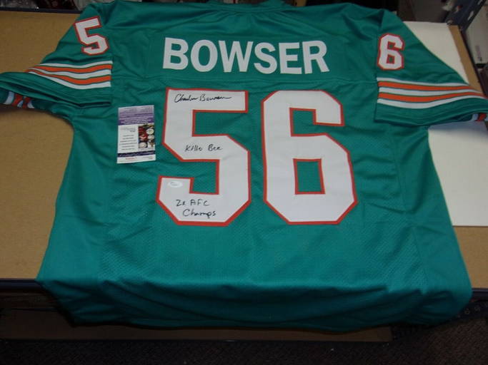 Charles Bowser Miami Dolphins 2x Afc Champs Killer Bee Jsa/coa Signed ...