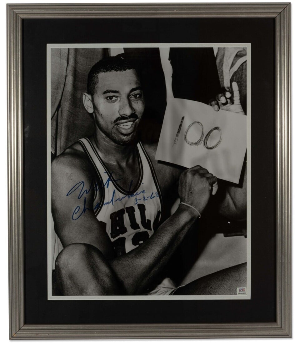 Wilt Chamberlain 100 Point Game 3/2/1962 Signed Inscribed 16x20 Photo ...