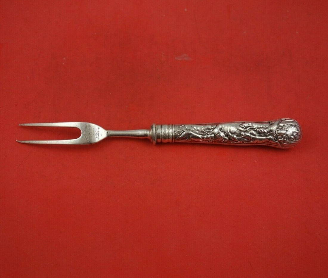 Stag Hunt English Sterling Silver Serving Fork 2-tine Hh As Engraved ...