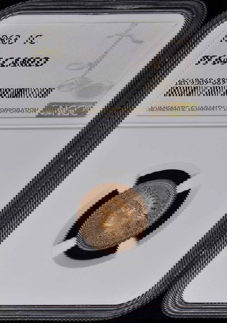 1863 Copper-nickel Indian Cent 1c Ngc Pr64cam Auction