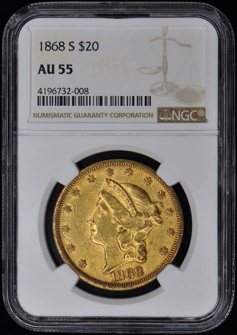 1868-s Liberty Double Eagle Type 2 $20 Ngc Au55 Auction