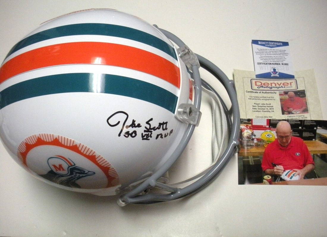Jake Scott Miami Dolphins Sb V11 Mvp Beckett/coa Signed Full Size ...