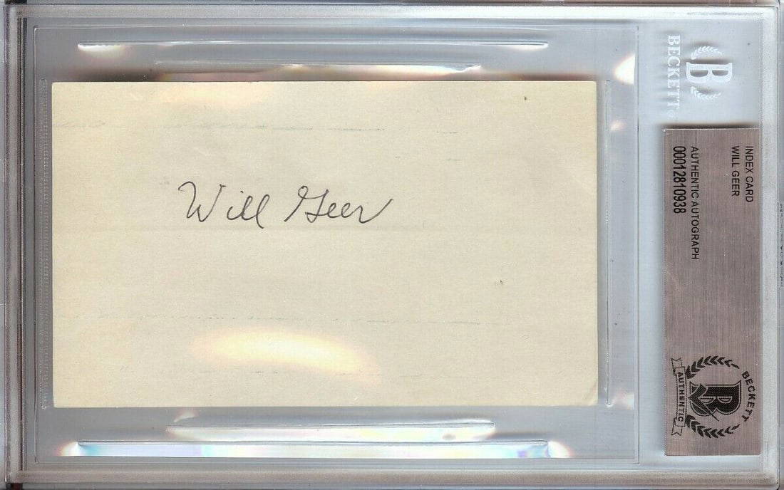 Will Geer Signed Autographed 3x5 Index Card The Waltons Actor Beckett ...