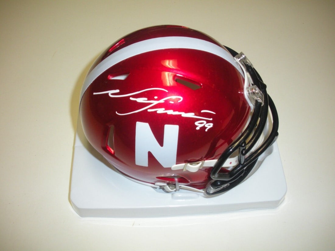 Neil Smith Nebraska Cornhuskers Chiefs Last One Beckett/coa Signed Mini ...