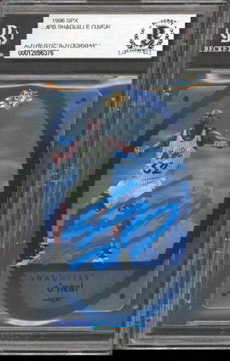 Magic Shaquille Oneal Signed 1996 Spx #35 Card Bas Slabbed