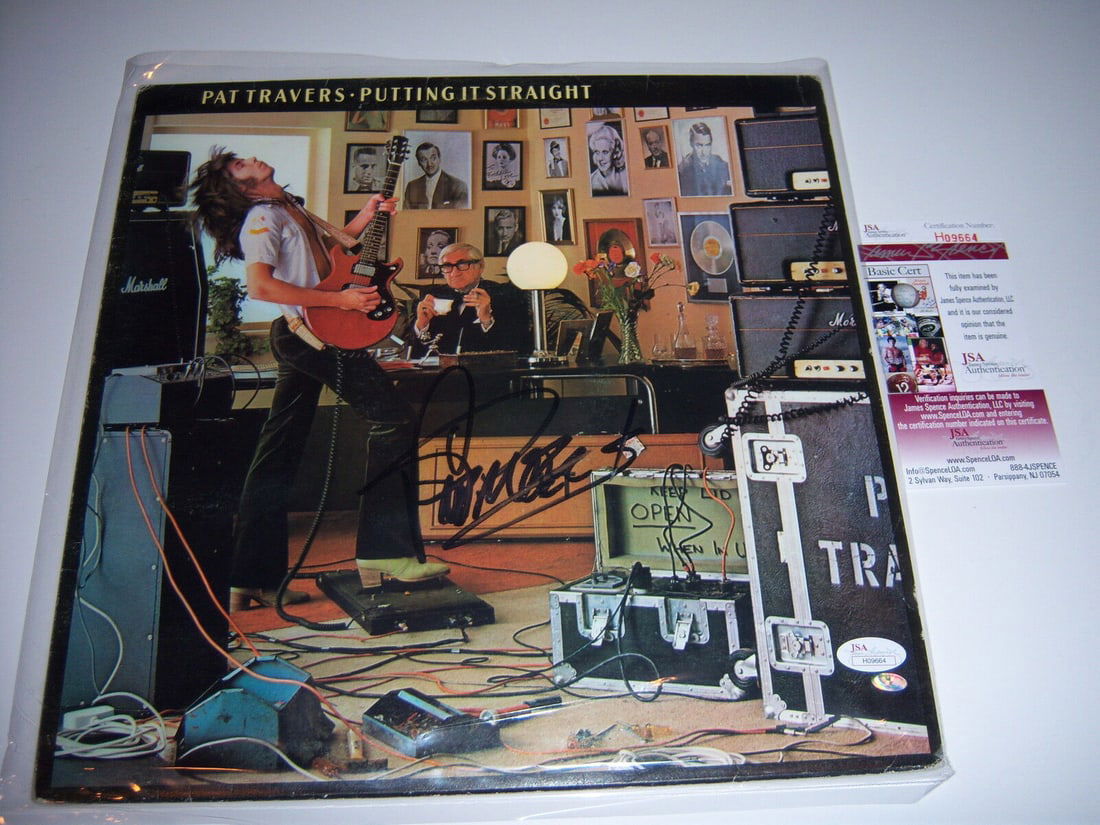 Pat Travers Putting It Straight Jsa/coa Signed Lp Record Album Auction