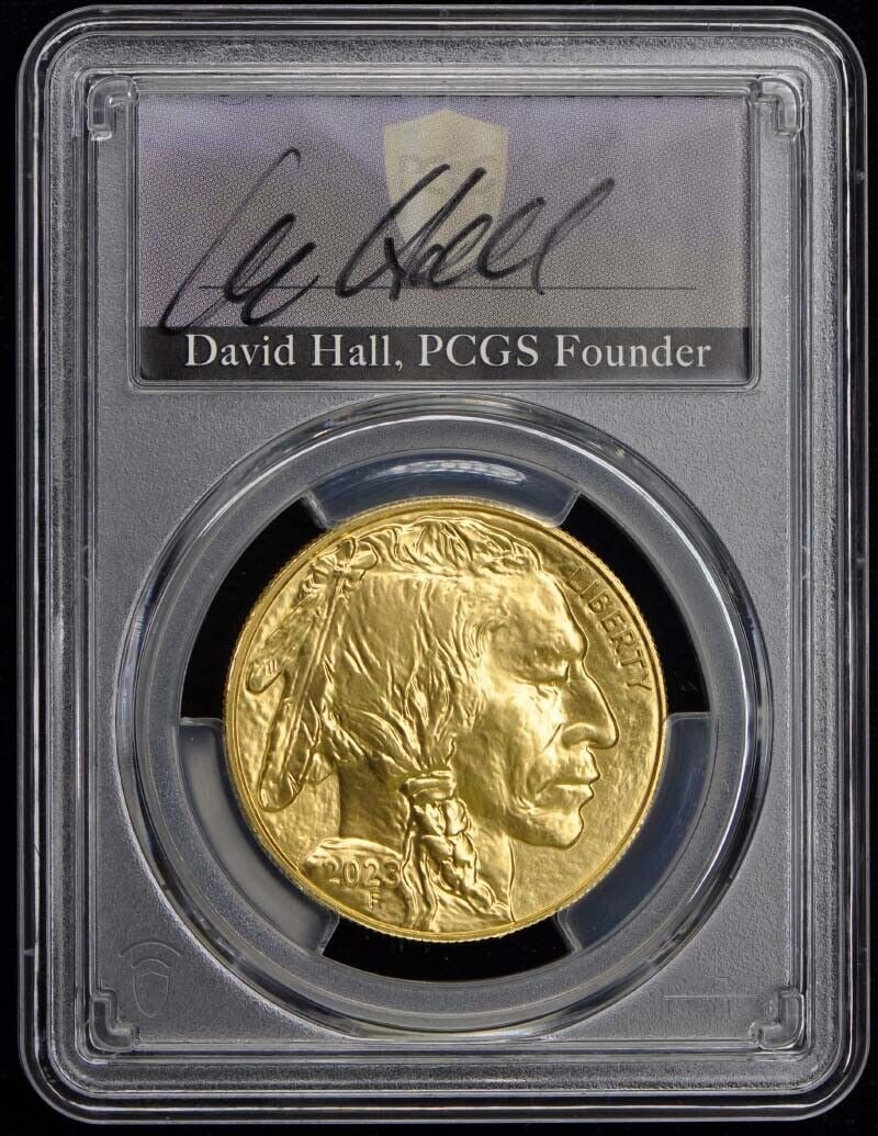 2023 David Hall Signed Gold Buffalo $50 Coin 1oz Pcgs Ms 70 Fdoi Auction