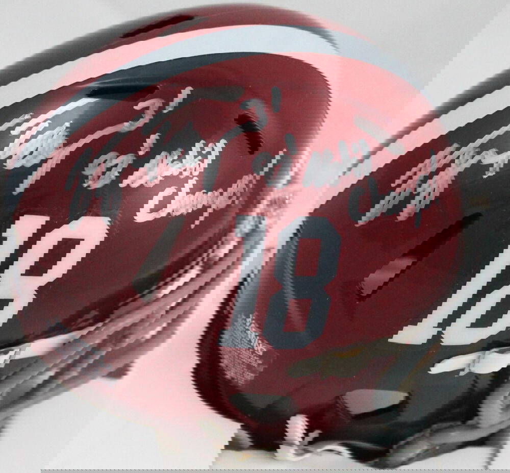 George Teague Signed Alabama Crimson Tide Speed Mini Helmet W/natl ...
