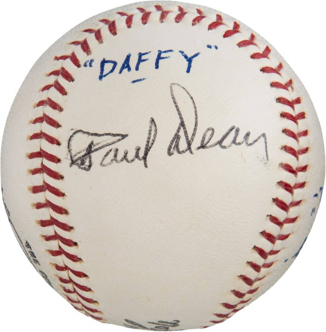 1950 Paul Daffy Dean Single Signed National League Baseball Dizzy ...