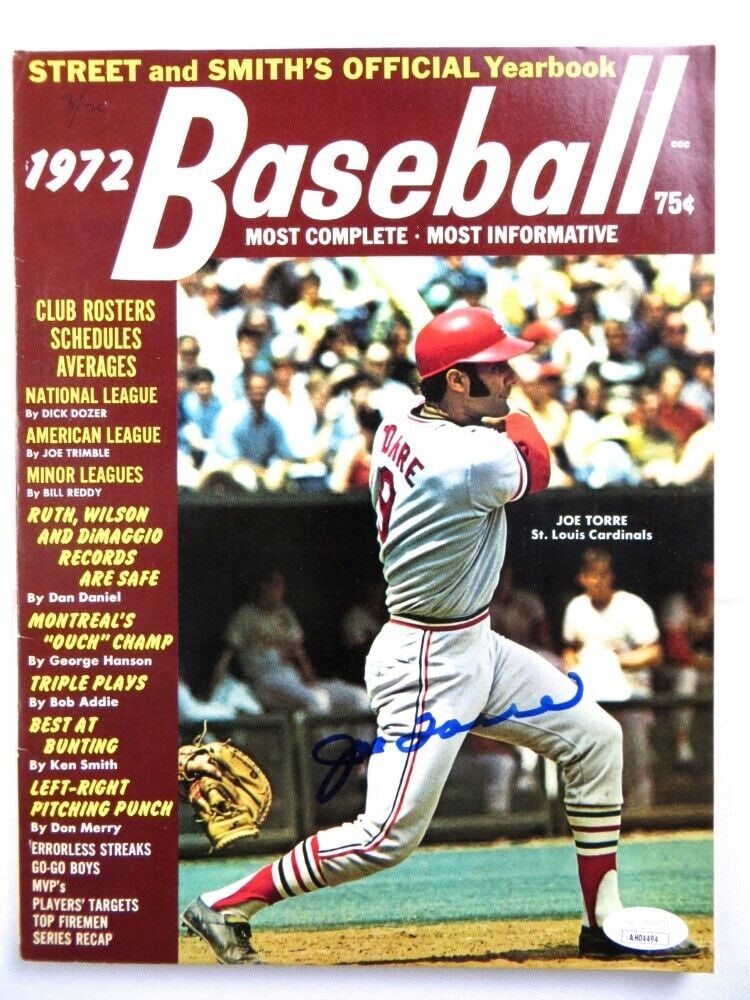 Joe Torre Signed Autographed Magazine Street & Smith 1972 Cardinals Jsa ...