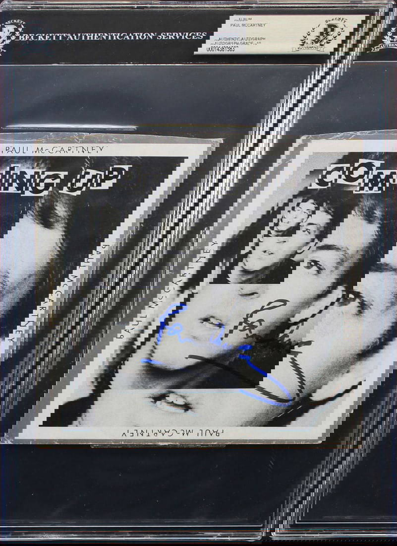 Paul Mccartney Signed Coming Up 45 Rpm Album Cover Auto Graded 10! Bas ...