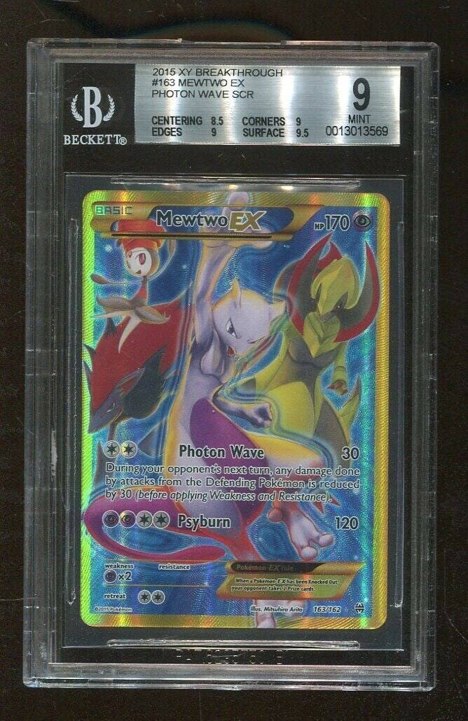 2015 Pokemon Xy Breakthrough Mewtwo Ex Photon Wave Secret Bgs 9 Auction