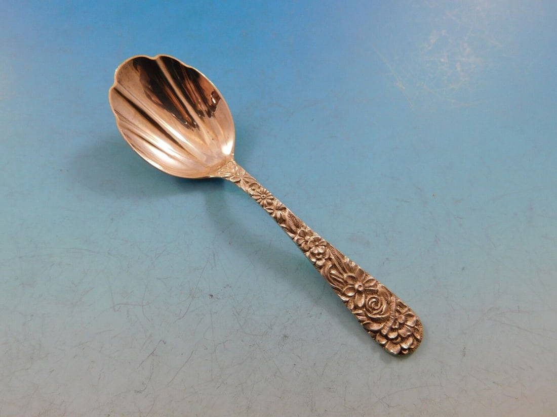 Repousse By Kirk Sterling Silver Tea Caddy Spoon Fluted 4 1/4" Antique ...