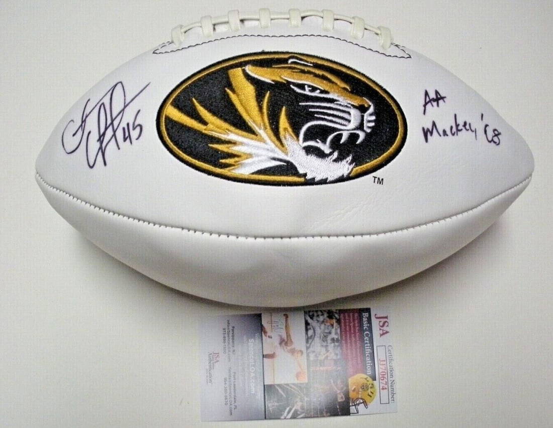 Chase Coffman Missouri Tigers 08 Mackey Last One Jsa/coa Signed ...