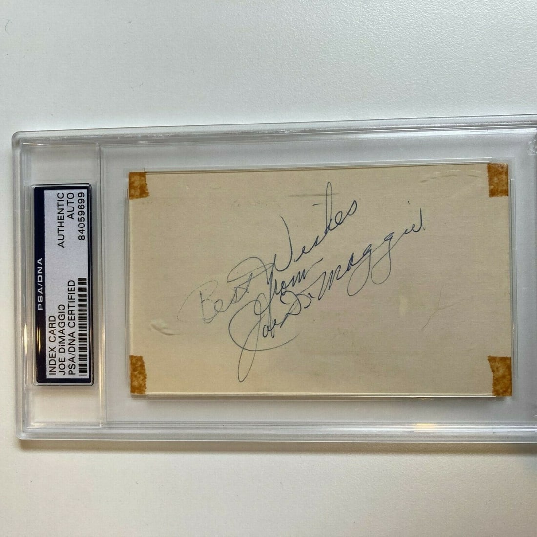 1940s Joe Dimaggio Playing Days Signed Autographed Vintage Index Card ...