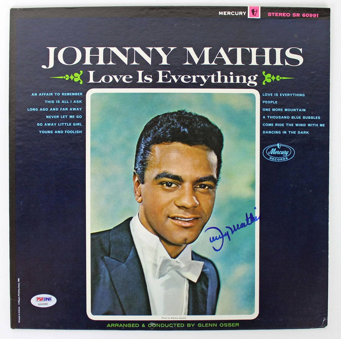 Johnny Mathis Signed Love Is Everything Album Cover Psa/dna #ab43090 ...