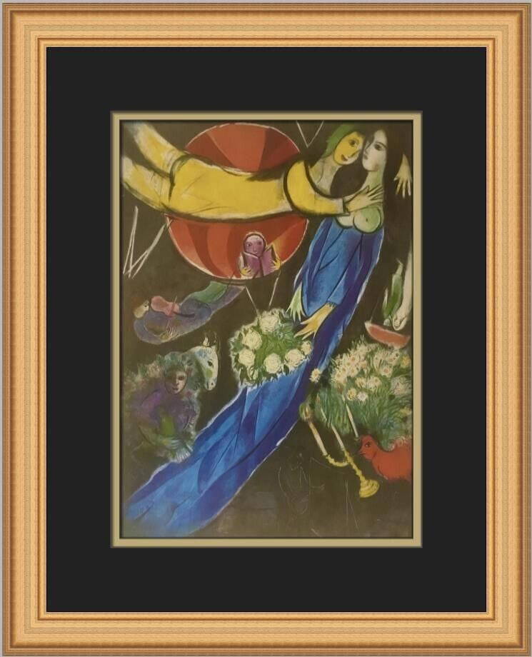 Marc Chagall The Red Sun Custom Framed Print Auction