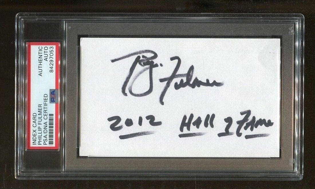 Phil Fulmer Signed Index Card 3x5 Autographed Cfbhof Tennesse Vols Psa ...