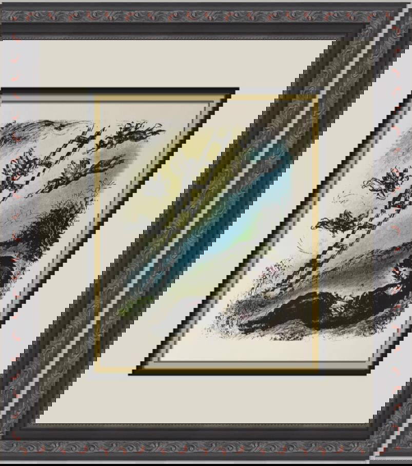 Marc Chagall Jacob And The Angels Custom Framed Print Auction