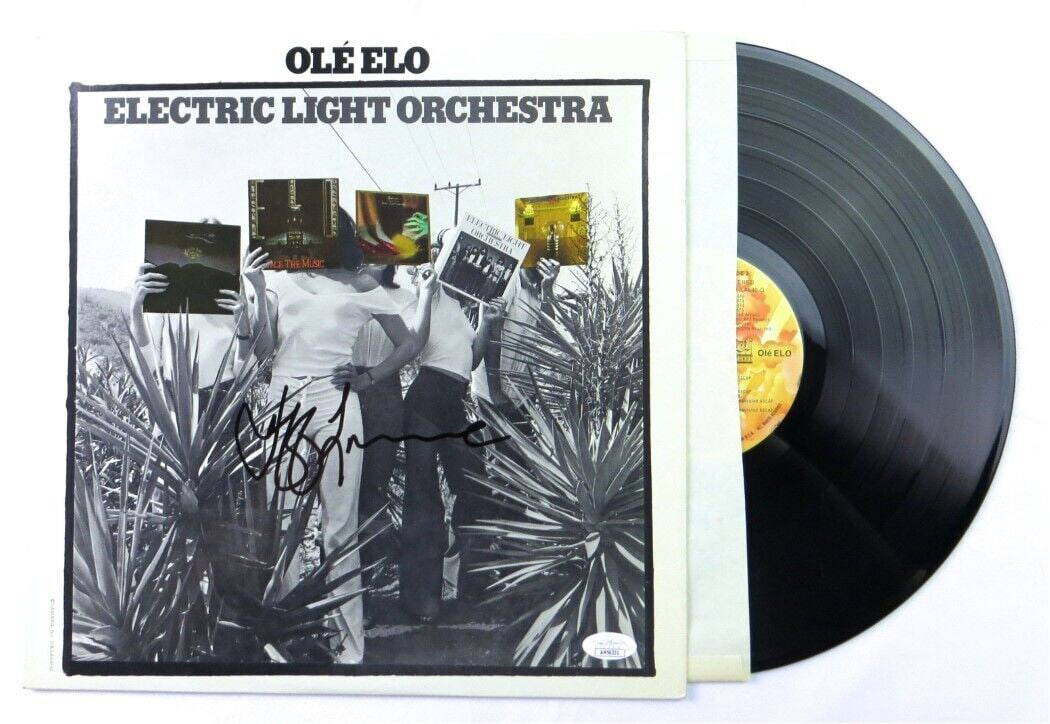 Jeff Lynne Autographed Record Album Cover Electric Light Orchestra Ole ...