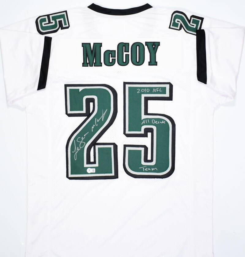 Lesean Mccoy Signed White Pro Style Jersey W/ All-decade Team - Beckett ...
