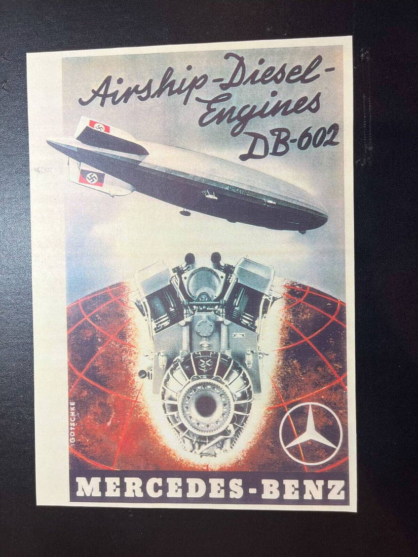 Lz 130 Graf Zeppelin Ii Poster Mercedes Benz Airship Diesel Engines Db602 Auction