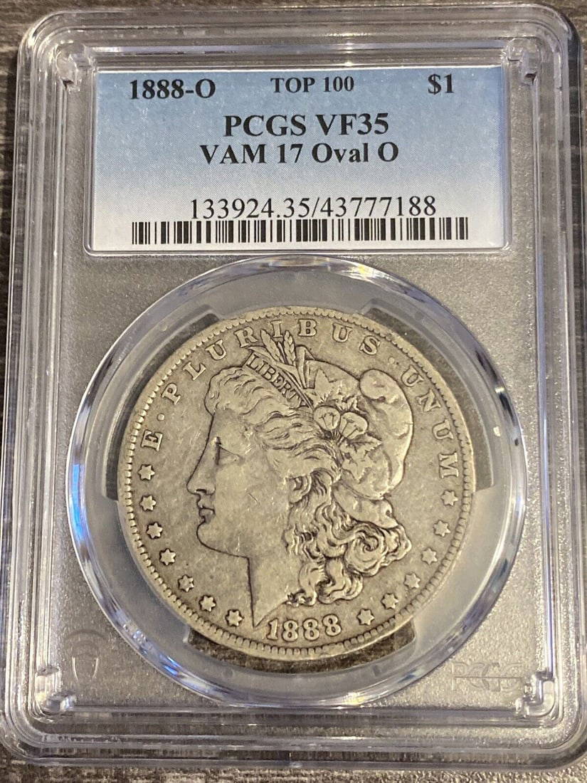Avc- 1888-o Vam-17 "oval O" Morgan Dollar Top 100 Pcgs Vf35 Auction