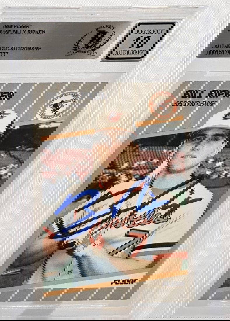 1989 Fleer #616e Billy Ripken Auto Baltimore Orioles Bas Autograph 10 ...