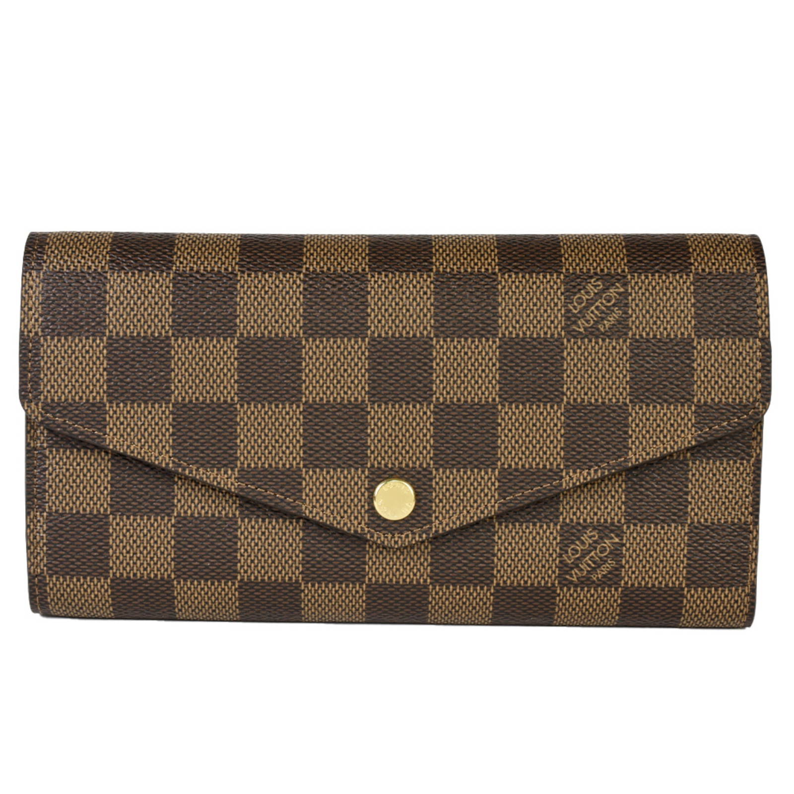 Louis Vuitton Portefeuil Sarah Long Wallet Damier Ebene N63209 Brown ...
