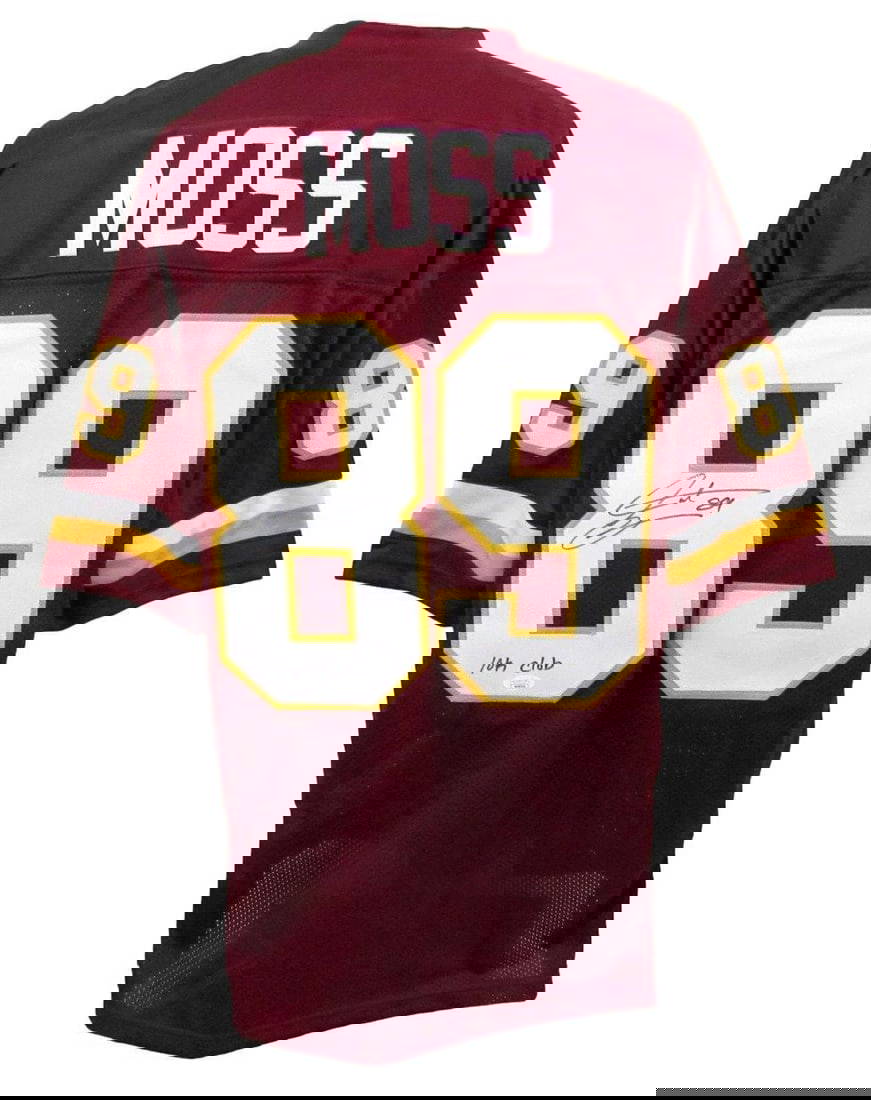 Santana Moss Hof Autographed/inscr Maroon Custom Football Jersey ...