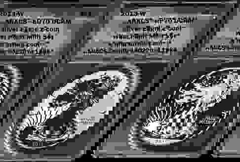 2013-w Silver American Eagle $1 2 Coin Set Anacs Reverse Proof 70 ...