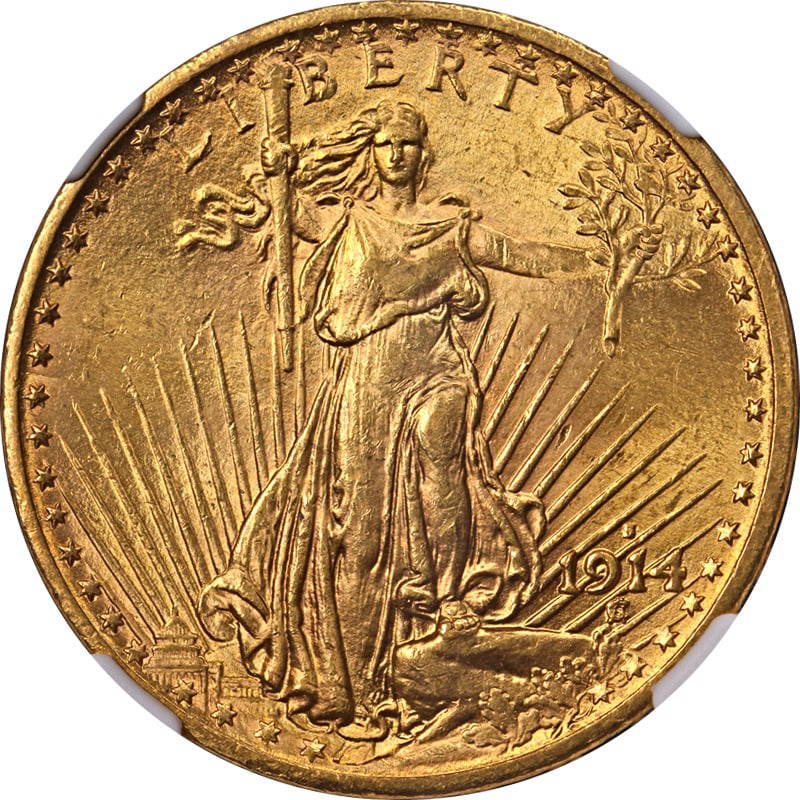 1914-s Saint-gaudens Gold $20 Ngc Ms64 Superb Eye Appeal Strong Strike Auction