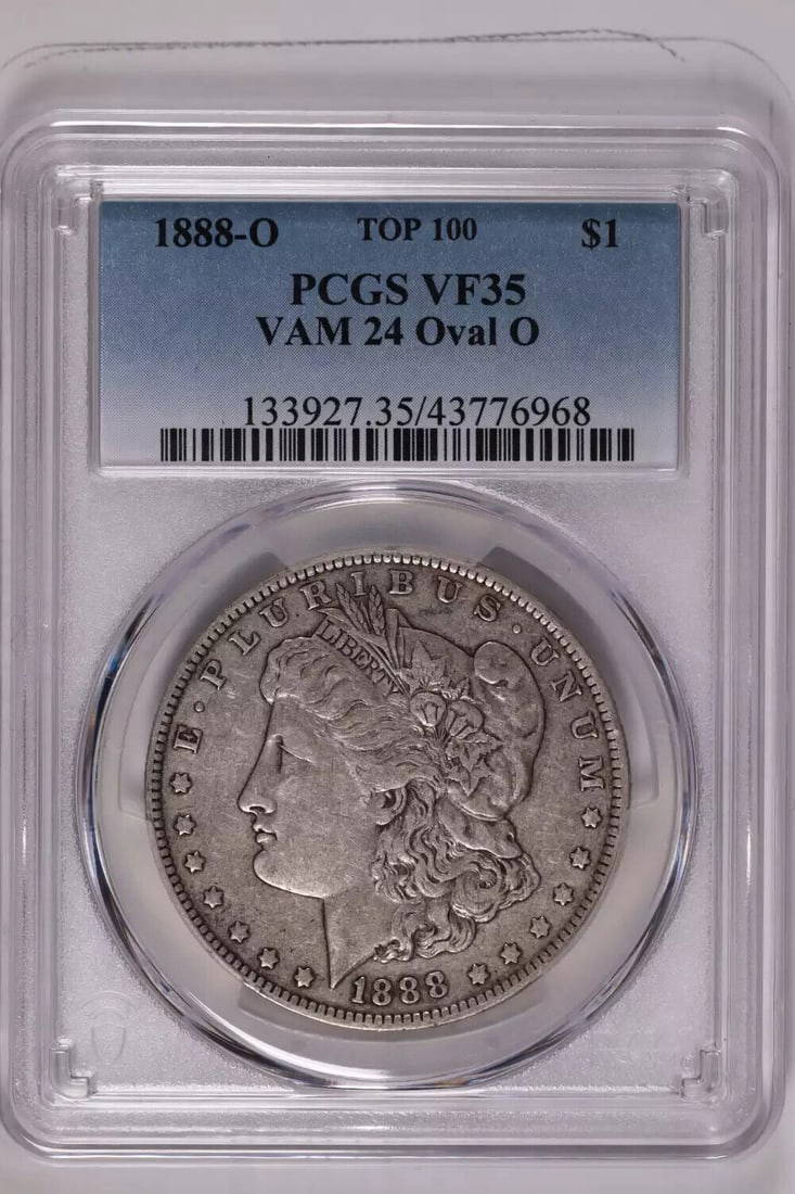 1888-o Vam 24 "oval O" Top 100 Morgan Dollar Pcgs Vf35 Auction