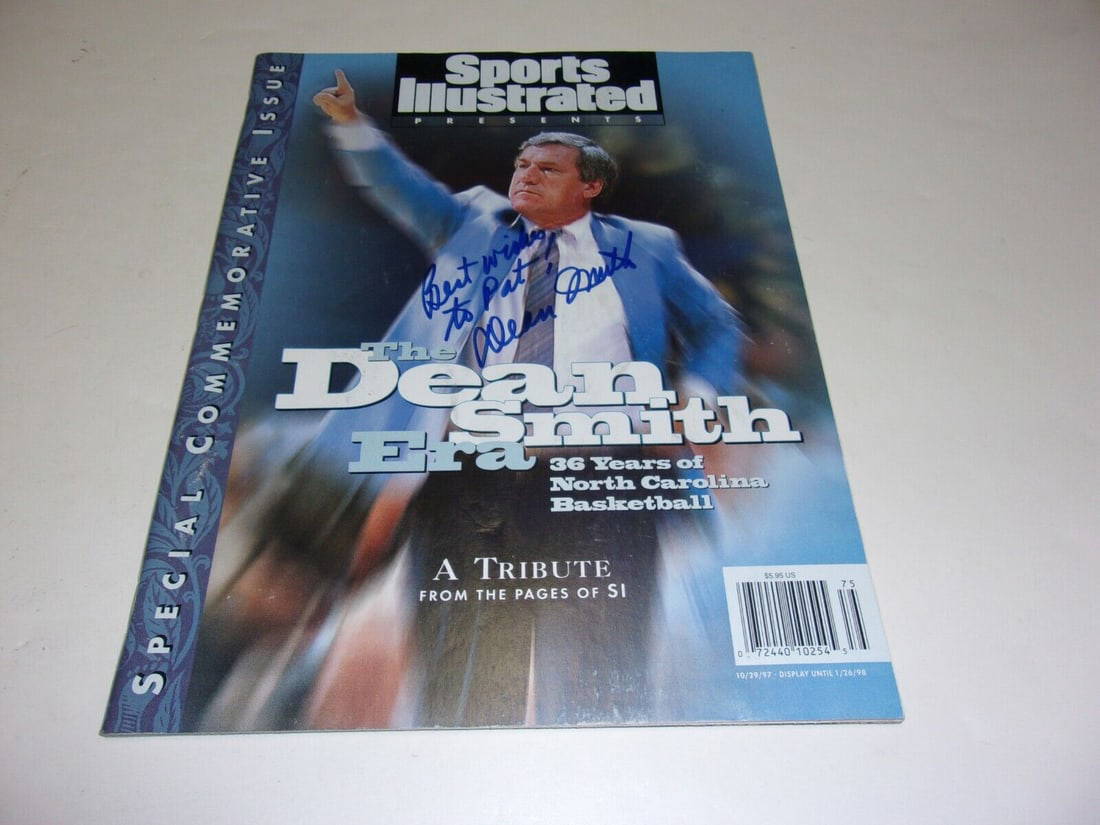 Dean Smith North Carolina Tarheels Full Letter Jsa/coa Signed Sports ...