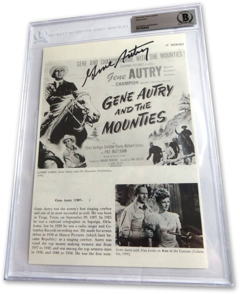 Gene Autry Signed Autographed Magazine Photo And The Mouties Bas Auction