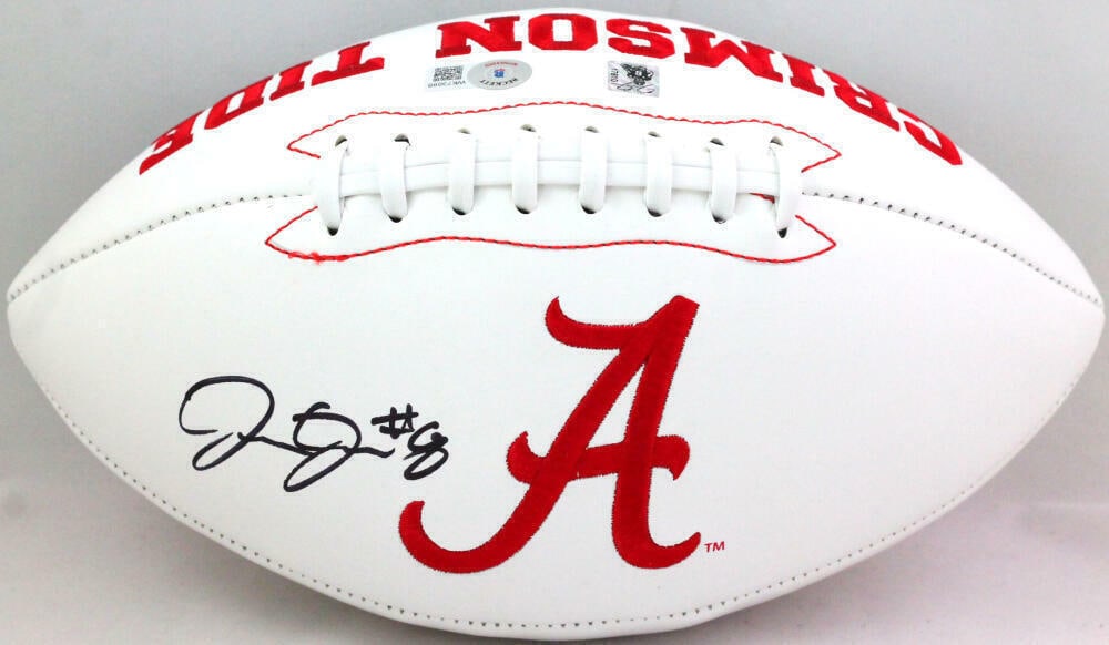 Josh Jacobs Autographed Alabama Crimson Tide Logo Football- Beckett W ...