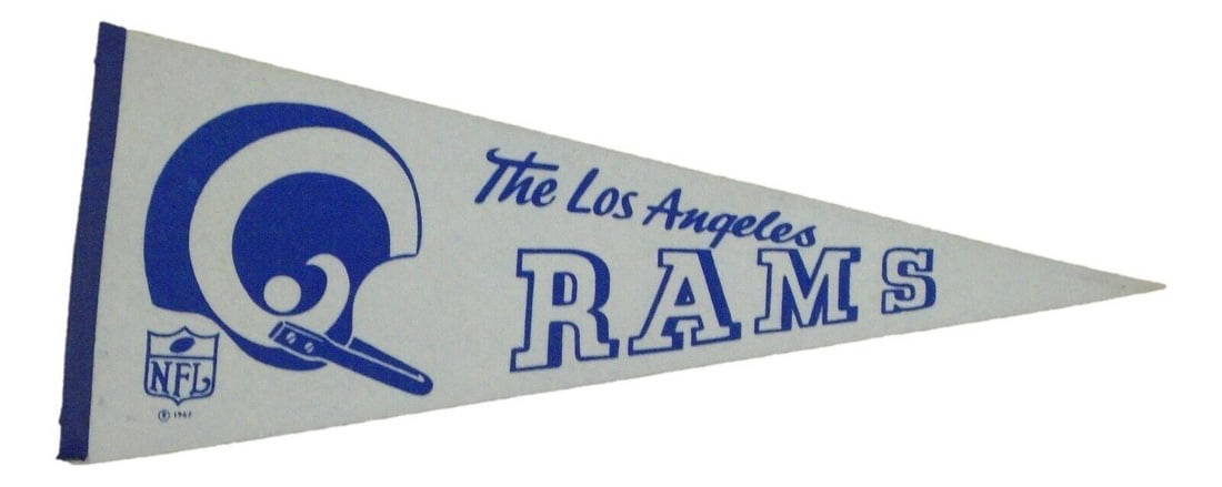 Vintage 1960s Los Angeles Rams 30" Football Pennant 89568 Auction