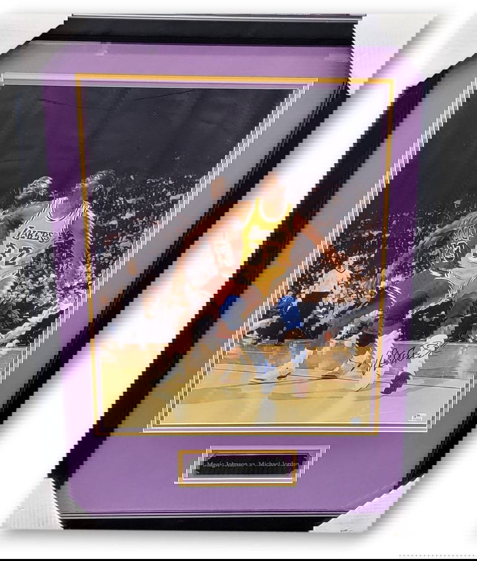 Magic Johnson Hand Signed Autographed Custom Framed 16x20 Los Angeles ...