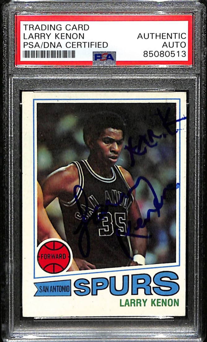 Larry Kenon Signed 1977 Topps Card #28 San Antonio Spurs Psa/dna 185719 ...