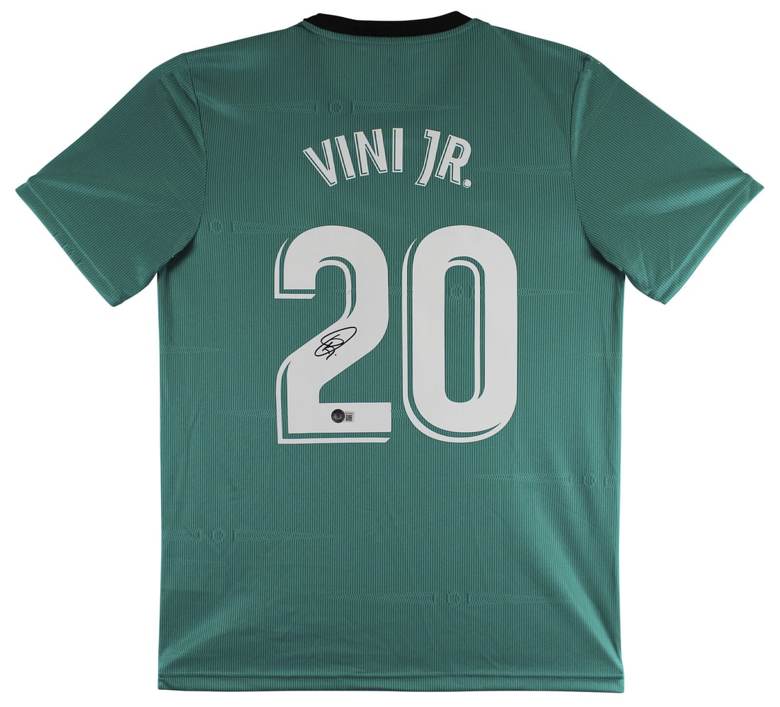 Real Madrid Vincius Vini Jr. Signed Teal Adidas Jersey Autographed Bas ...