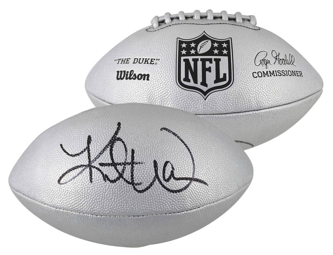 Kurt Warner Signed Wilson Replica Duke Metallic Silver Nfl Football Bas ...