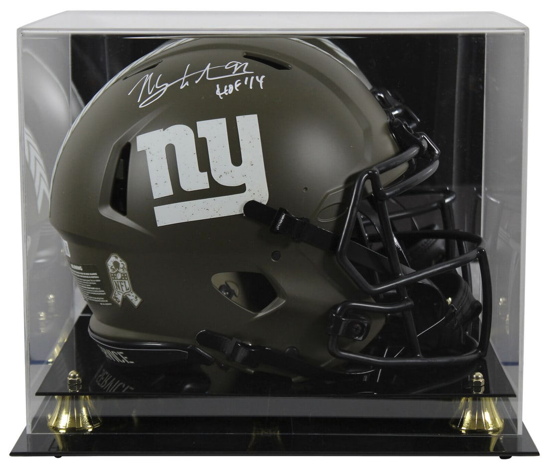 Michael Strahan "hof 14" Signed Sts F/s Speed Proline Helmet W/ Case ...