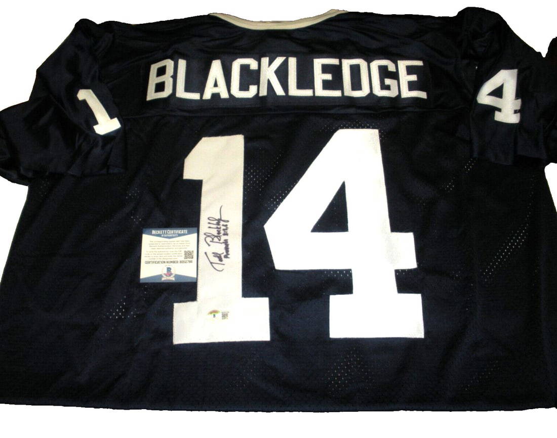 Todd Blackledge Penn State Beckett/coa Signed Official Licensed Nike ...