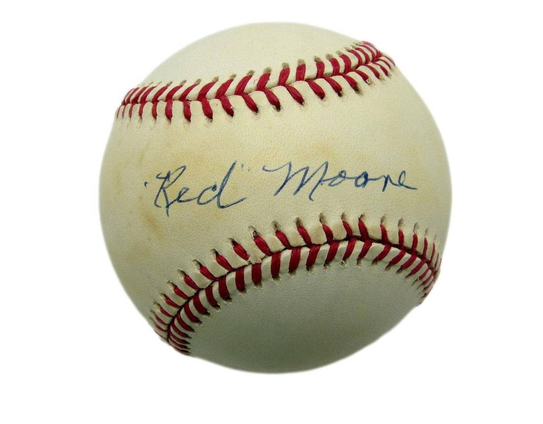 James Red Moore Signed Oal Baseball Negro League Baltimore Elite Giants ...