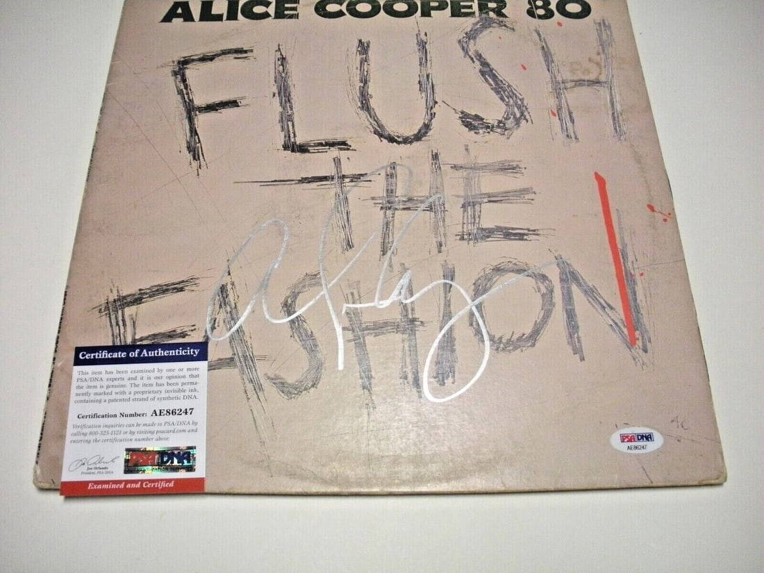 Alice Cooper Flush The Fashion Last One Psa/dna/coa Signed Lp Record ...